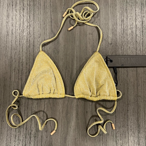 triangl swimwear | Swim | Triangl Vinca Gold Sparkle Top | Poshmark